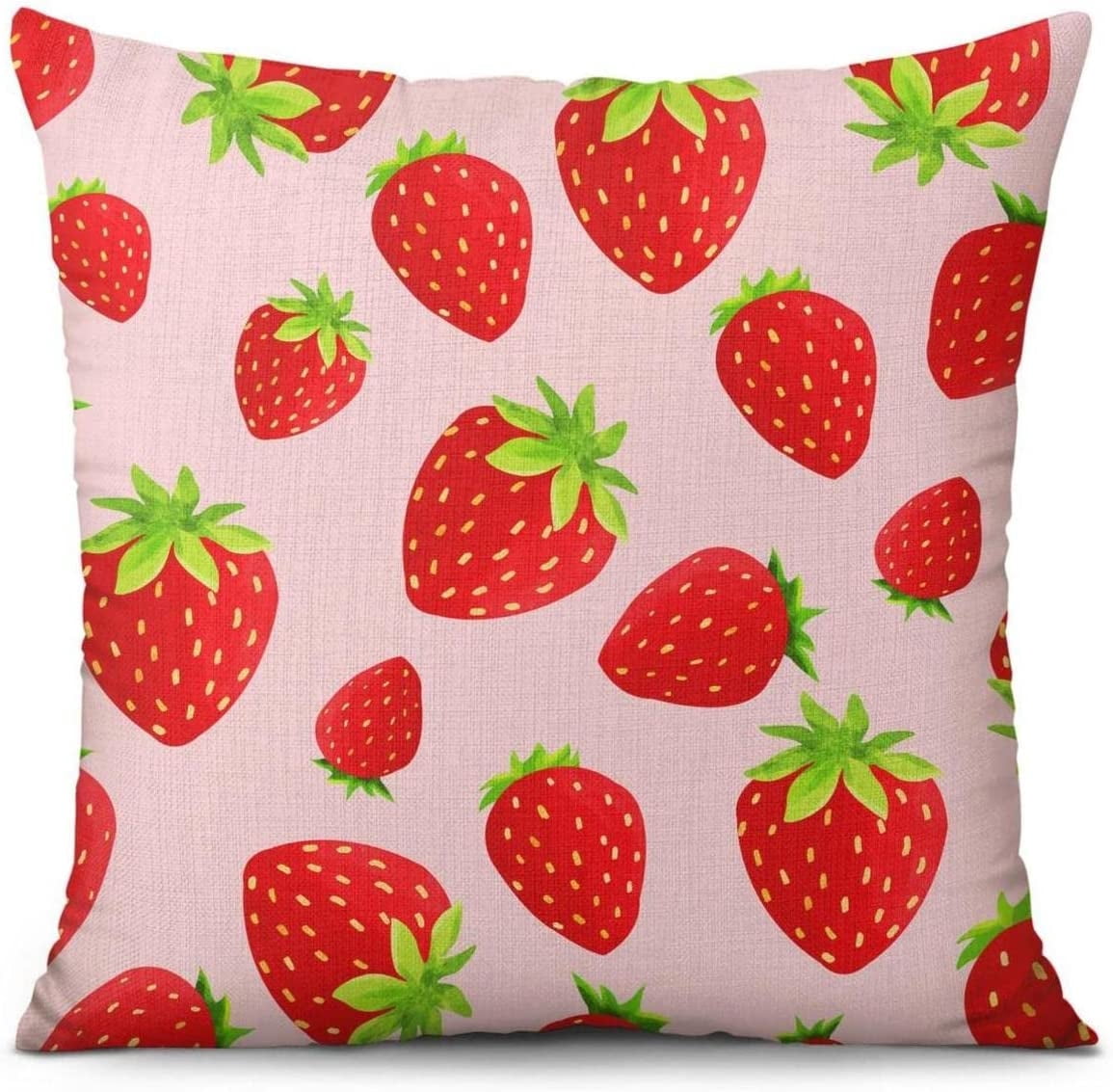 Yakuyir Strawberry Summer Pink Throw Pillow Covers 18x18 Set 1 Sweet ...