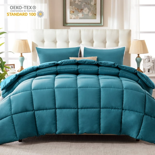 Yalamila 2 Pieces Bed in a Bag Comforter Set,Reversible,Teal,Twin Size ...
