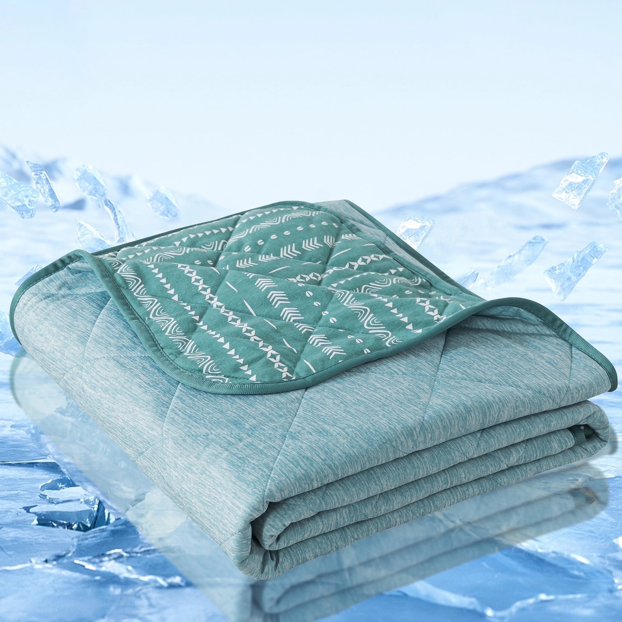 WhatsBedding Cooling Blanket for All-Seasons, Lightweight Green Ice Blanket, Cold Adult Size ...