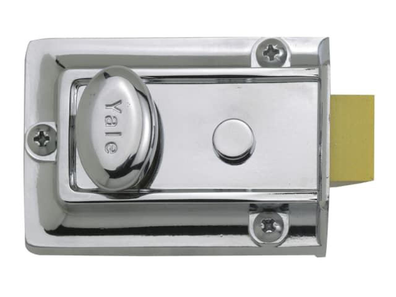 Yale Locks - P77 Traditional Nightlatch 60mm Backset Chrome Finish Box ...