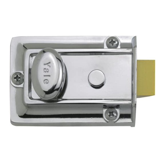 Yale Locks - P77 Traditional Nightlatch 60mm Backset Chrome Finish Box ...