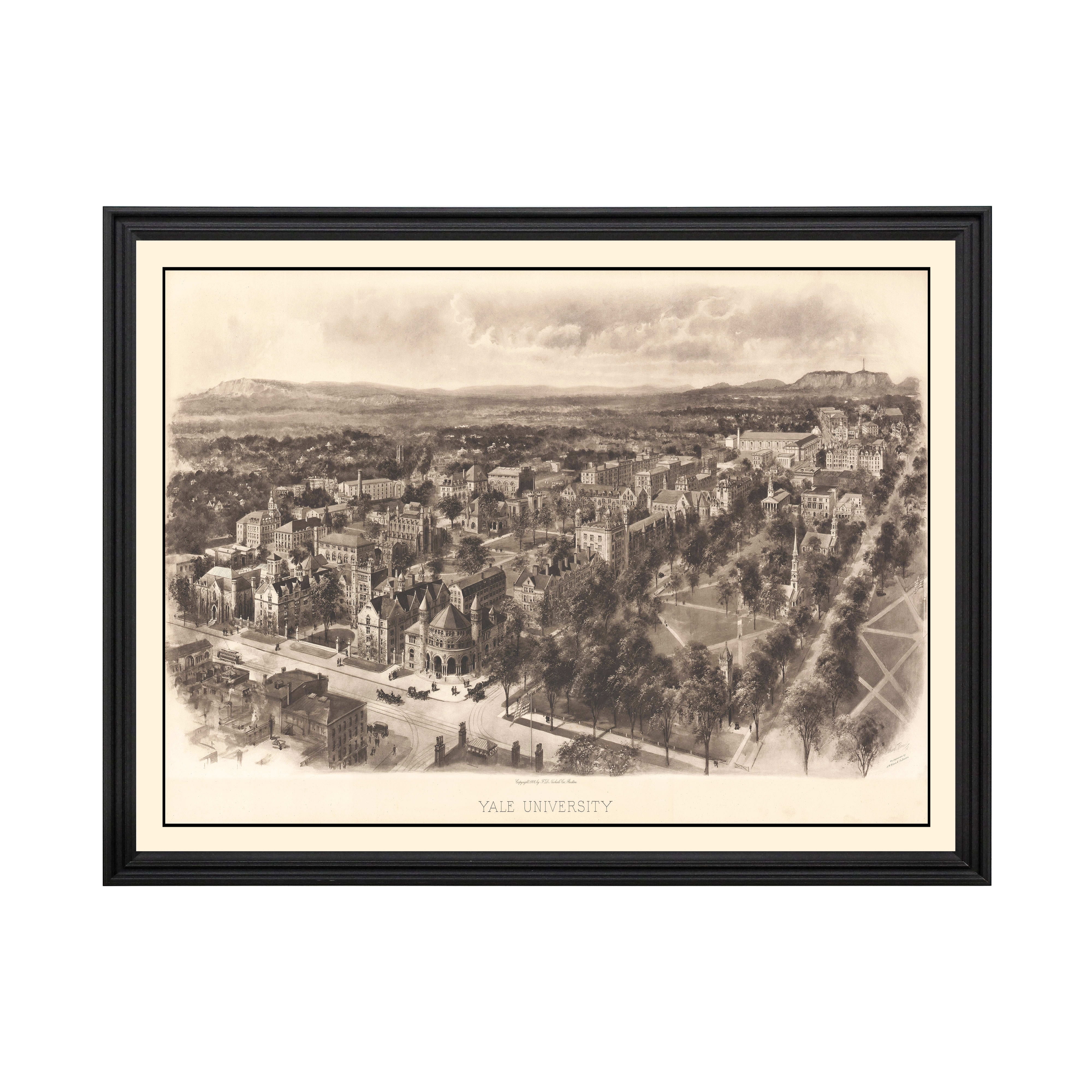 Yale University Art, 1906 Vintage Map of Yale University History Wall ...