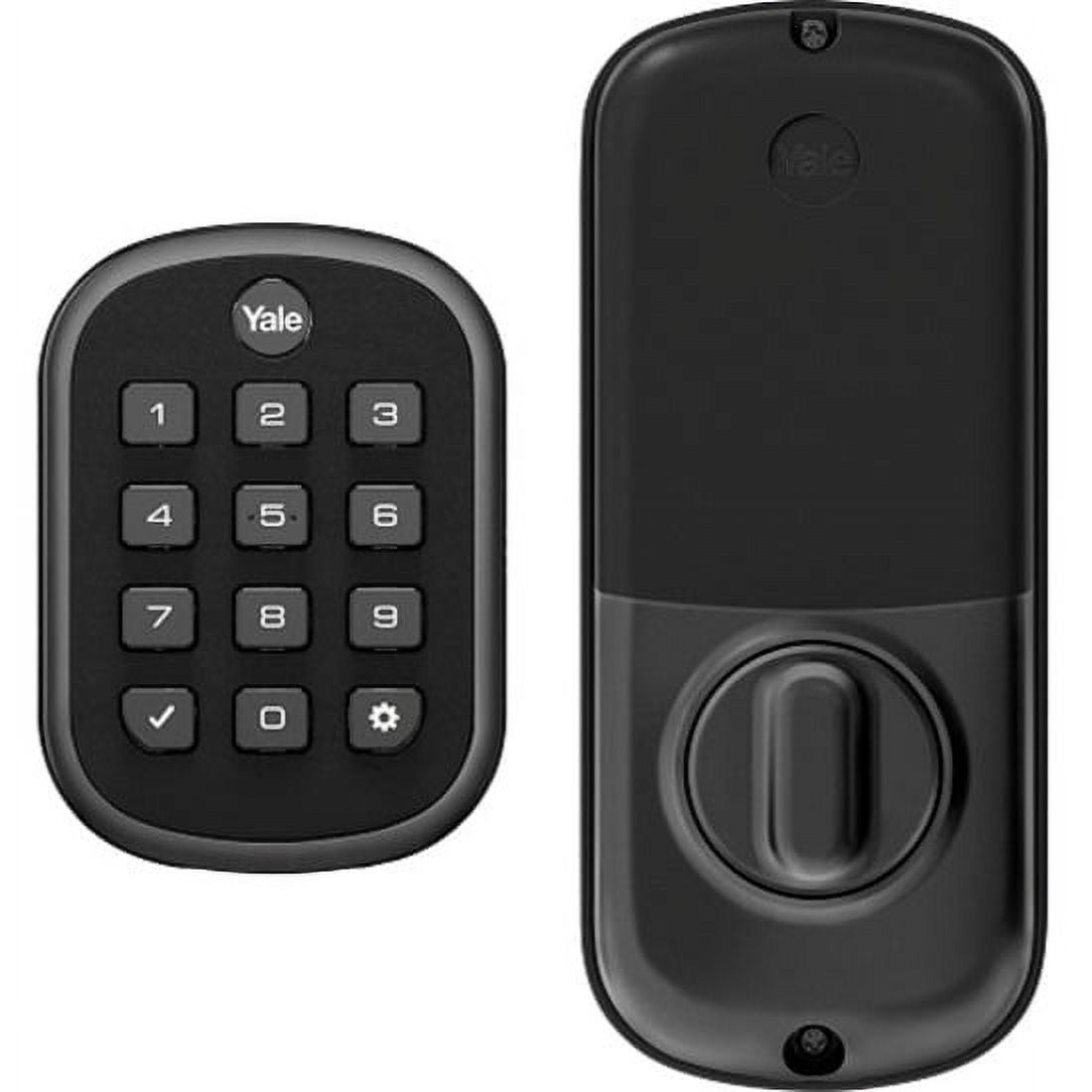 Yale YRD136-ZW2-619 Pushbutton Deadbolt Z-Wave Lock- Satin Nickel ...