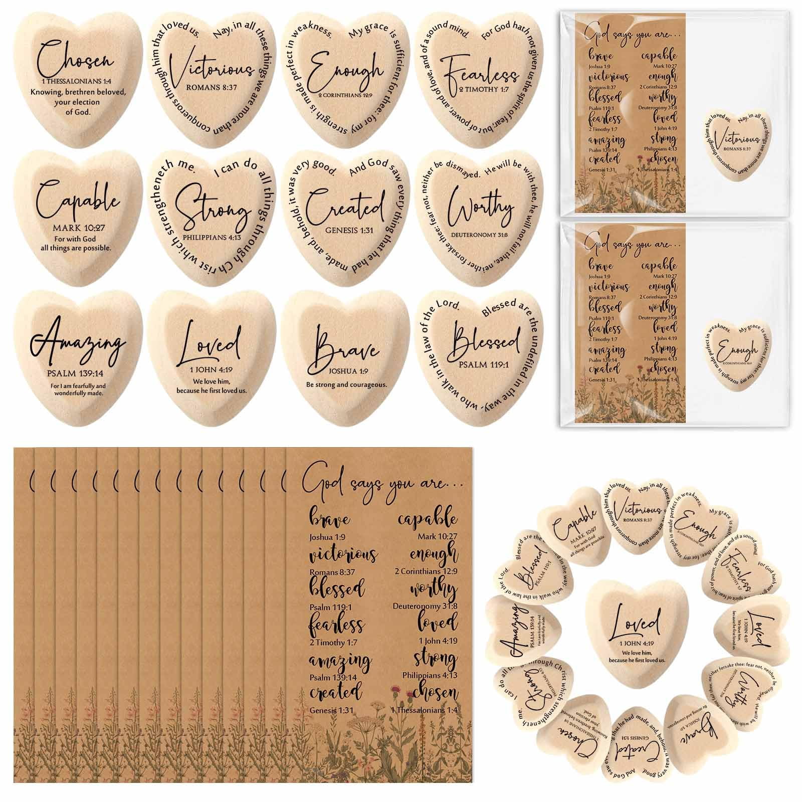 Yalikop 24 Set God Says You are Inspirational Church Gift Valentines ...