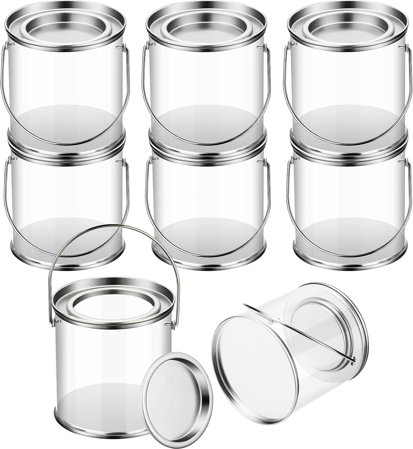 Yalikop 8 Pack Clear Paint Cans with Metal Lids Empty Paint Can and ...