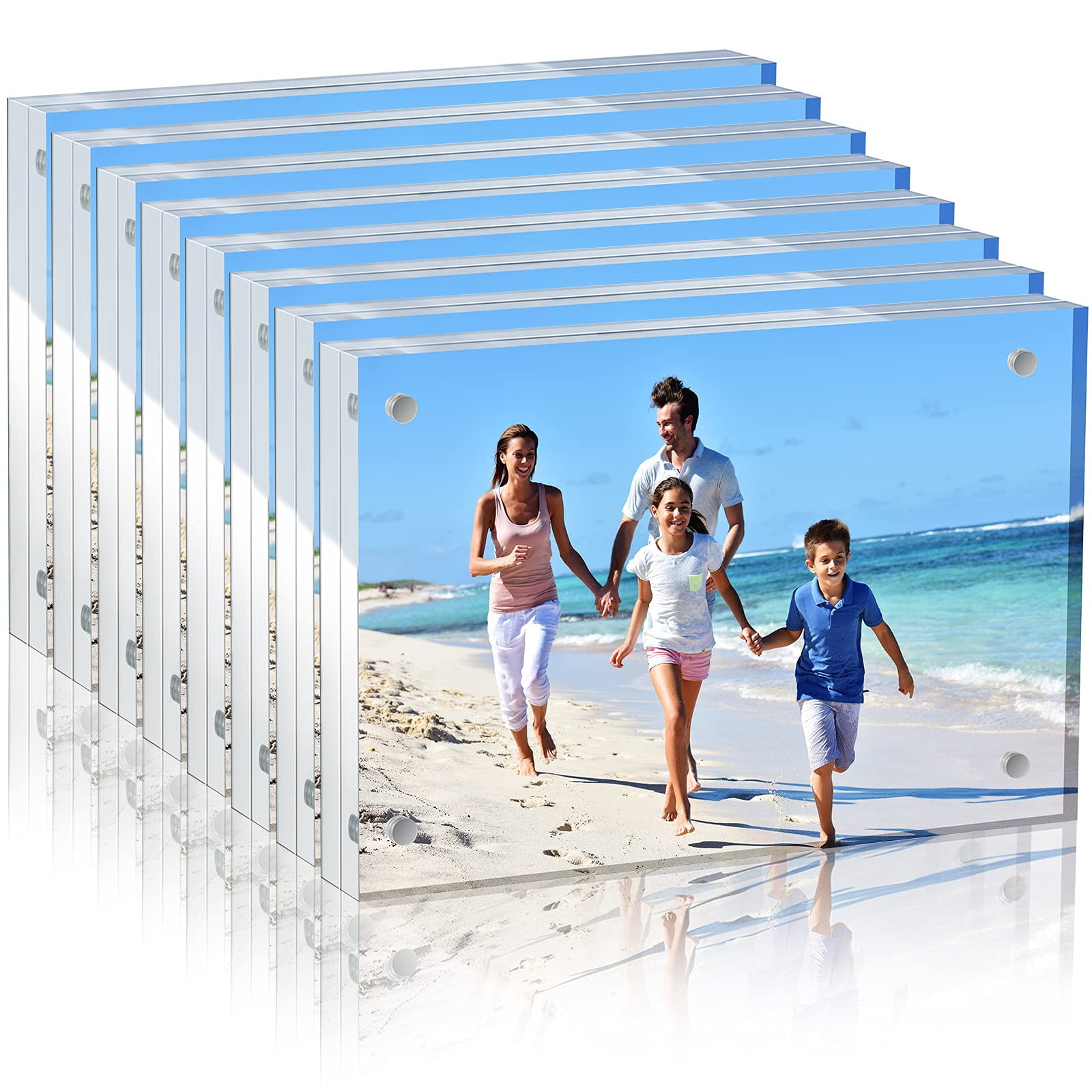 Yalikop 8 Pcs Clear Acrylic Picture Frames Magnetic Acrylic Photo Frame ...