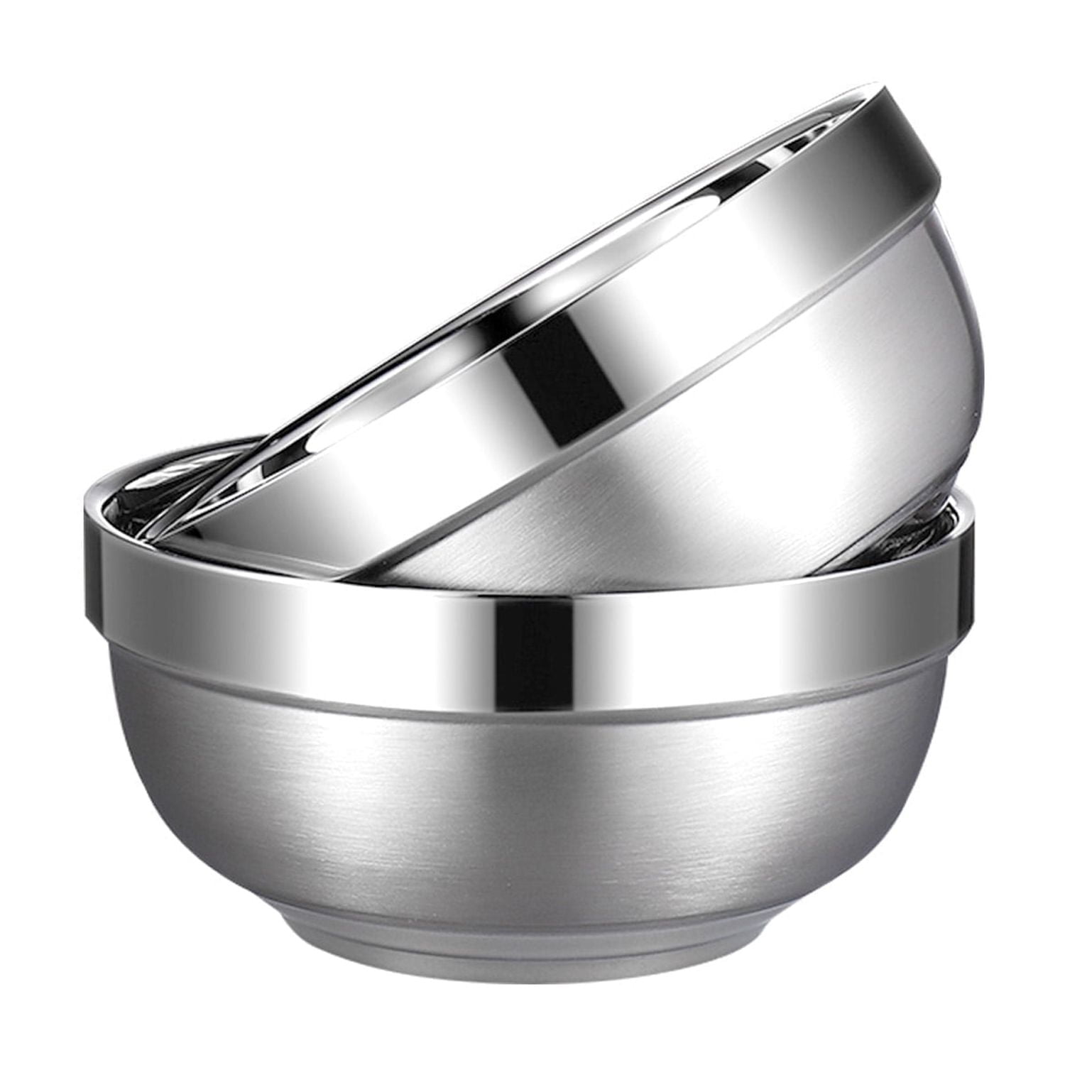 Yalilong Set of 2 Heat Insulated Stainless Steel Bowls, SUS 304, Double ...