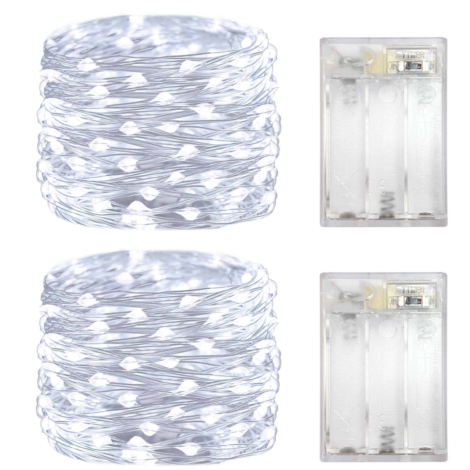 Yalin Battery Operated Dewdrop LED Lights, Mini Fairy Lights with Timer ...