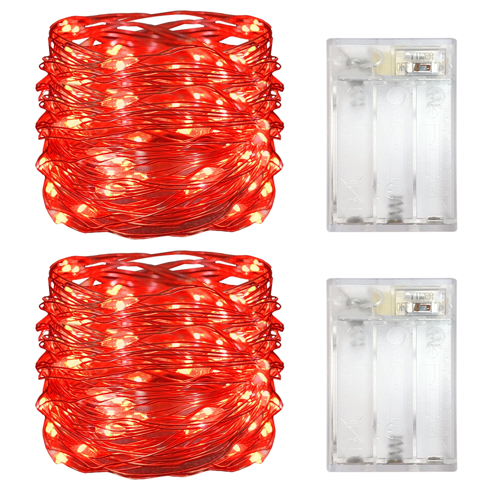 Yalin Battery Operated Dewdrop LED Lights 2 Pack Mini Fairy Lights with ...