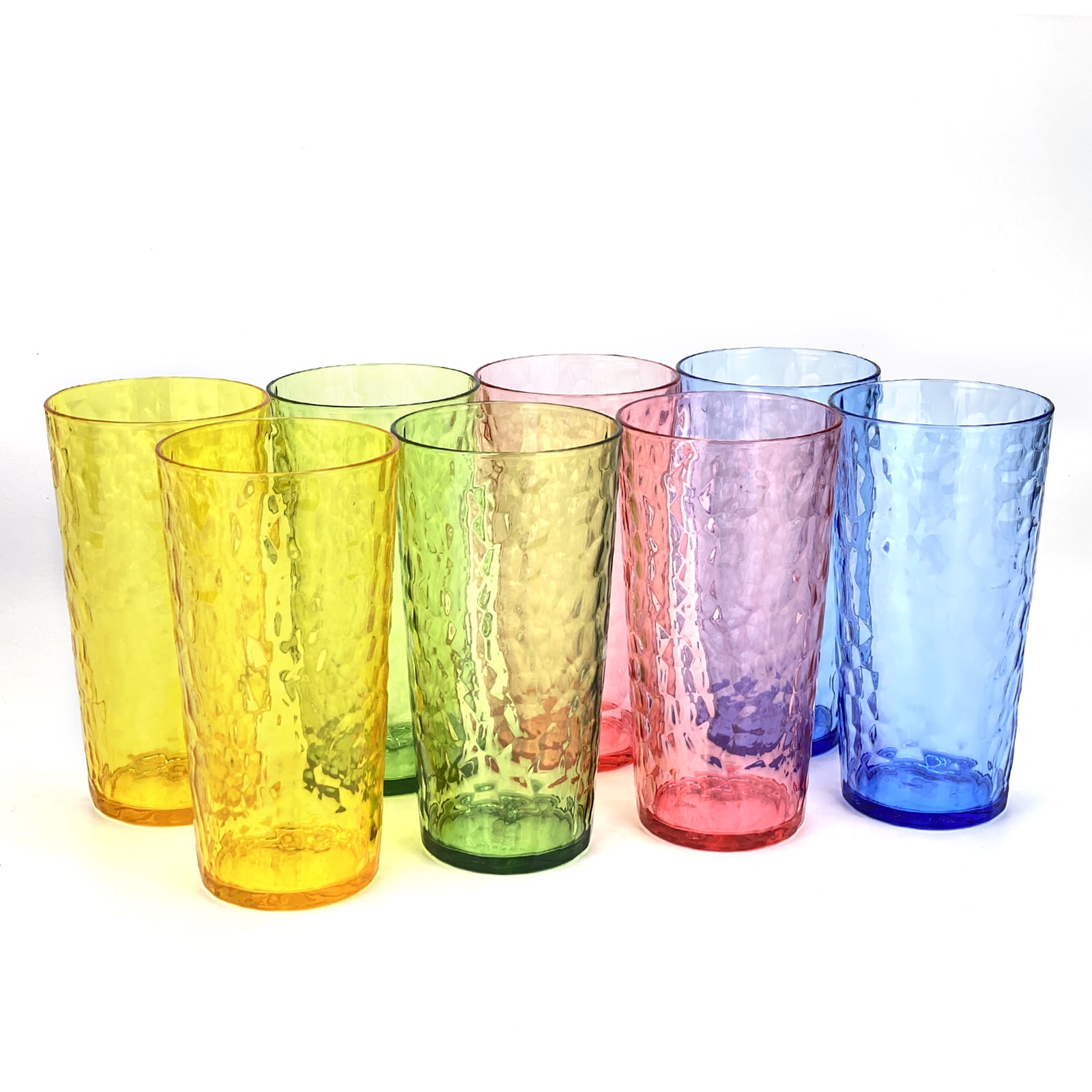 Yalin 24-Ounce Plastic Tumblers, Multicolor, Stackable, Shatterproof ...