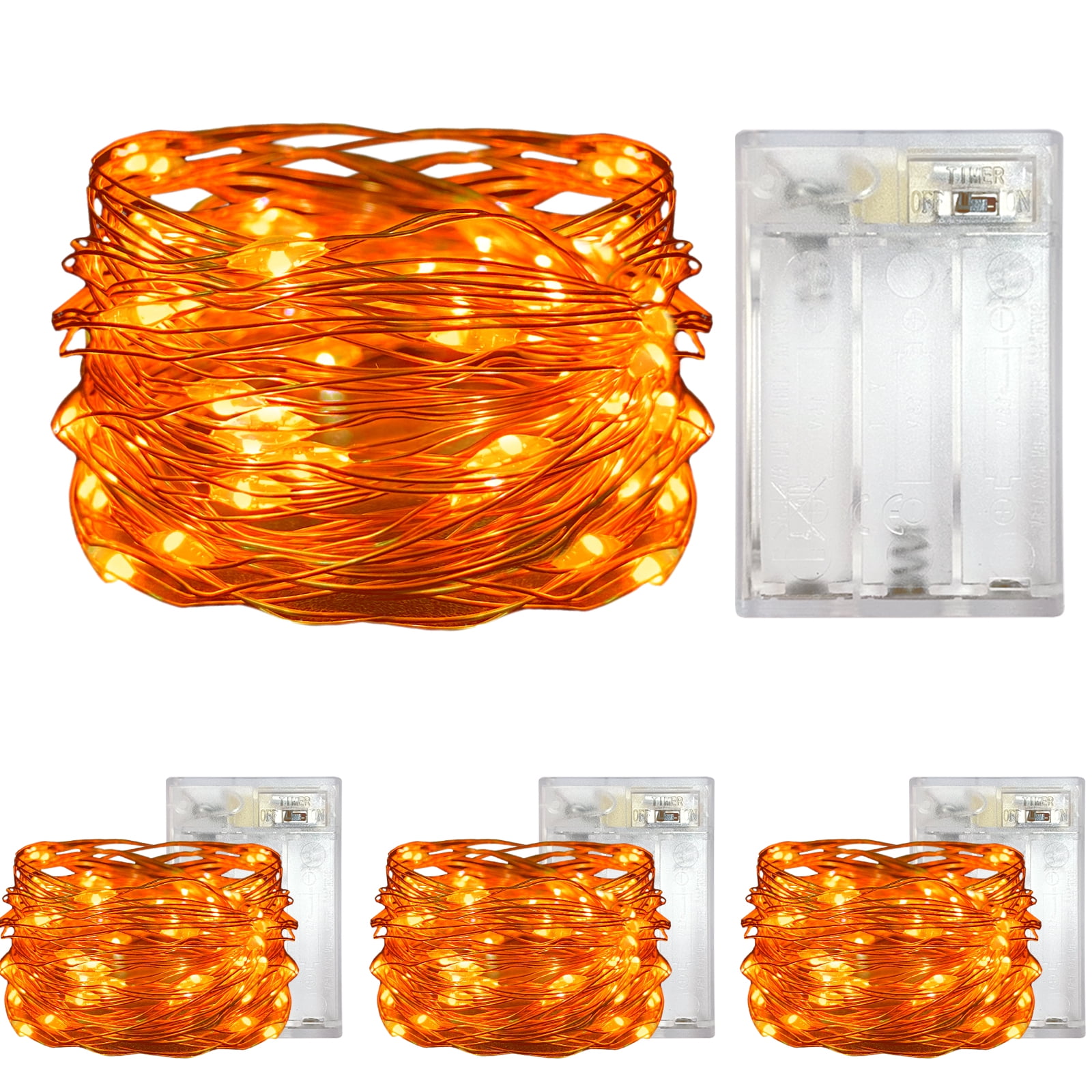 Yalin 4 Pack Battery Operated Dewdrop Led Lights,Mini Fairy Lights With ...