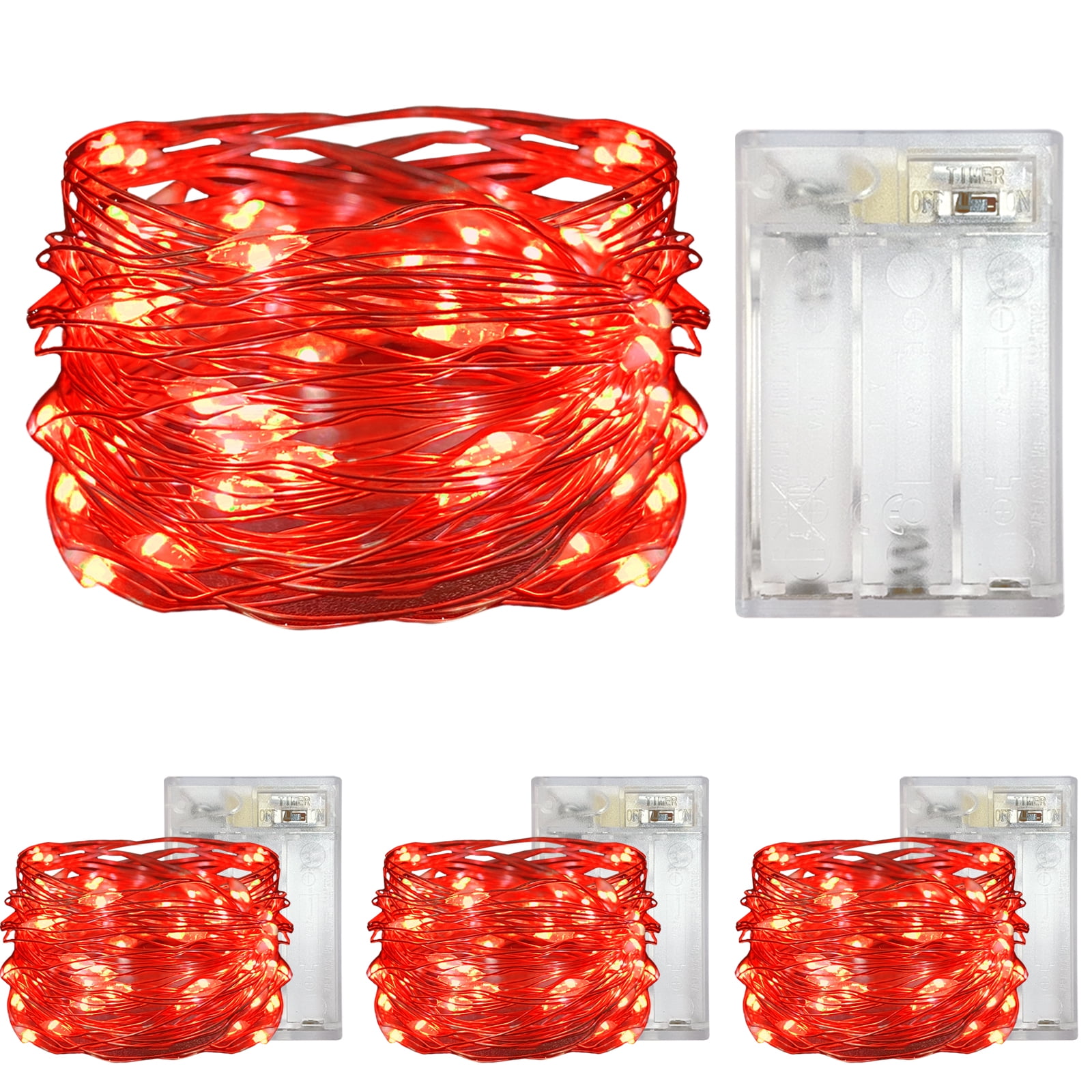 Yalin 4 Pack Battery Operated Dewdrop Led Lights,Mini Fairy Lights With ...