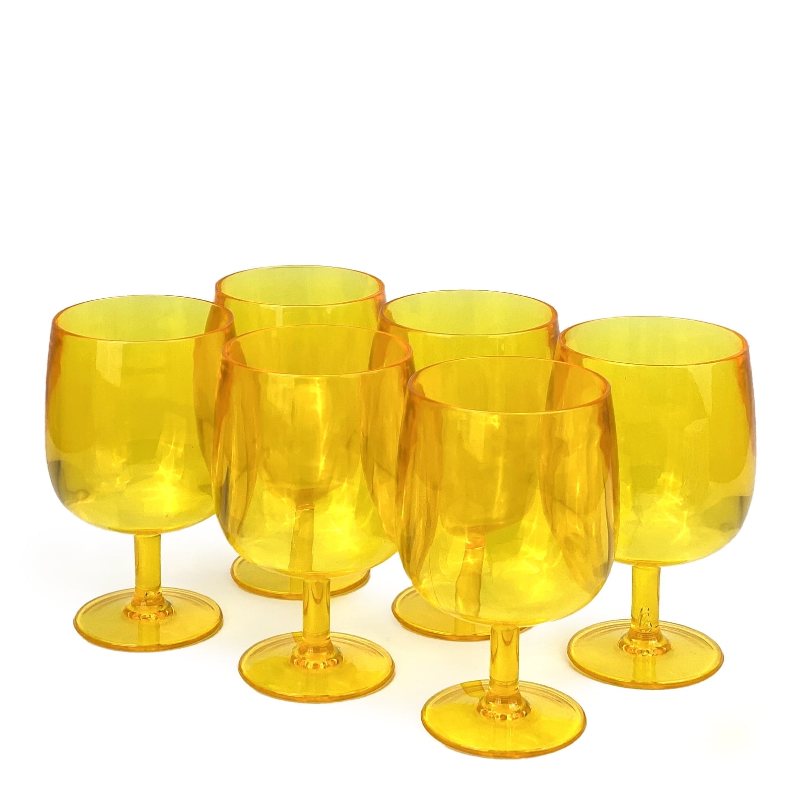 Yalin Set of 6 Unbreakable 12 oz Acrylic Plastic Wine and Water Tumbler ...
