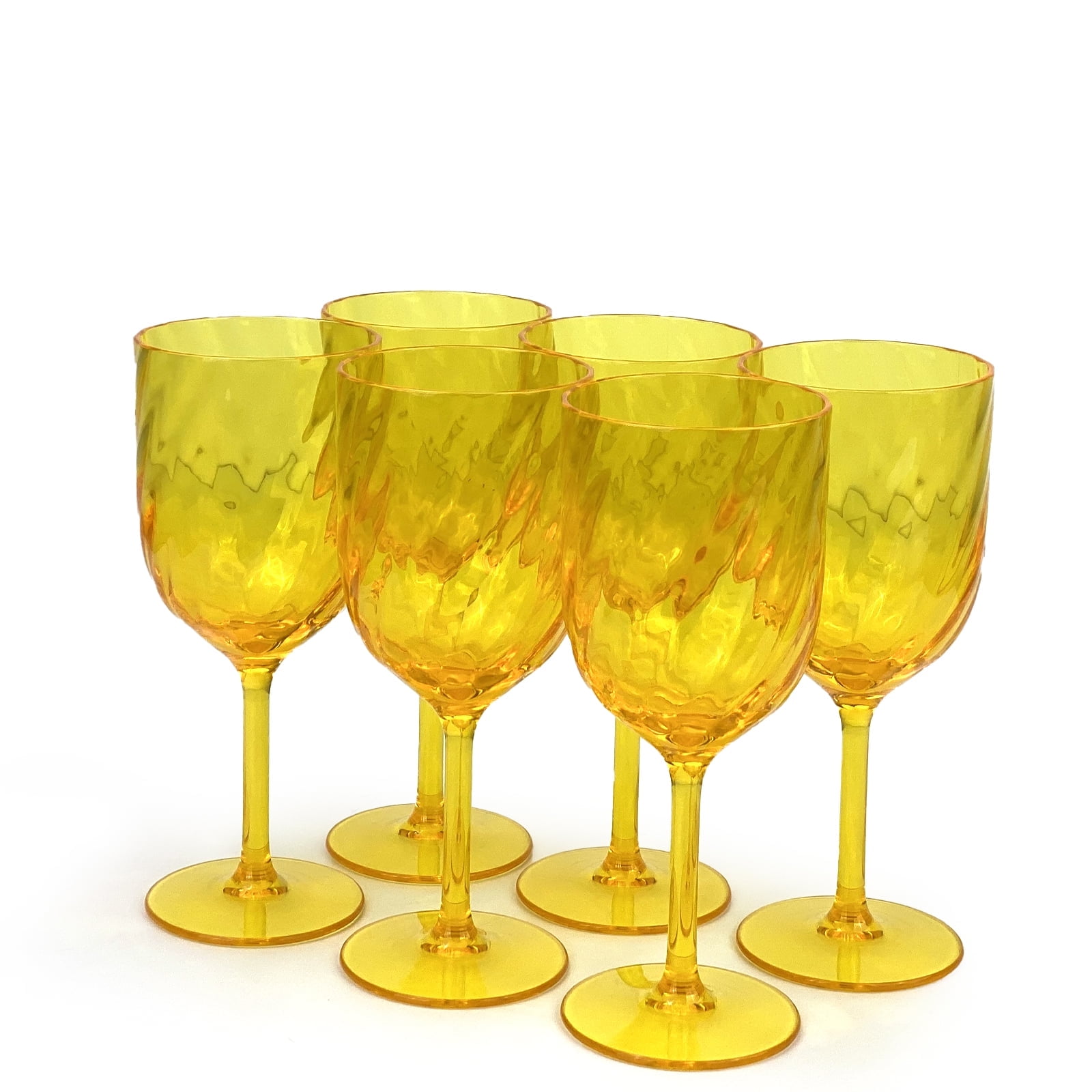 Yalin Set of 6 Unbreakable 15 oz Acrylic Plastic Wine and Water Tumbler ...