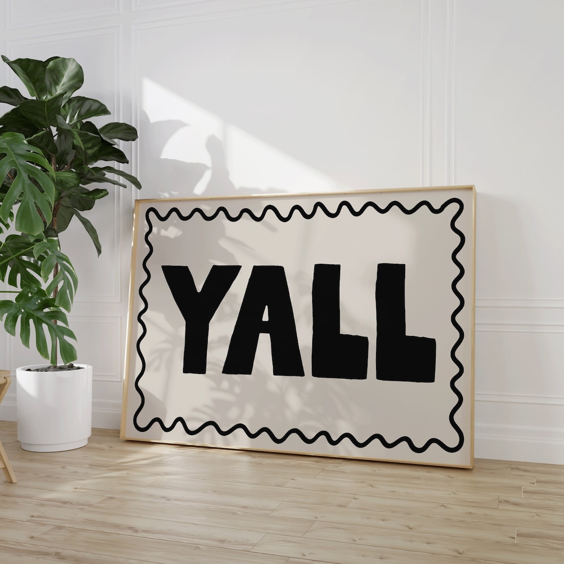 Yall Art Poster, Western Boho Cowgirl Poster Black Neutral Wall Decor ...