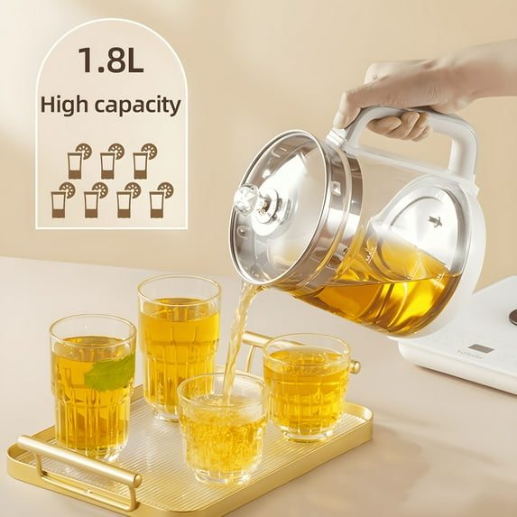 Yalulu 1.8L Smart Electric Glass Kettle - 18 Functions w/Tea Set for ...