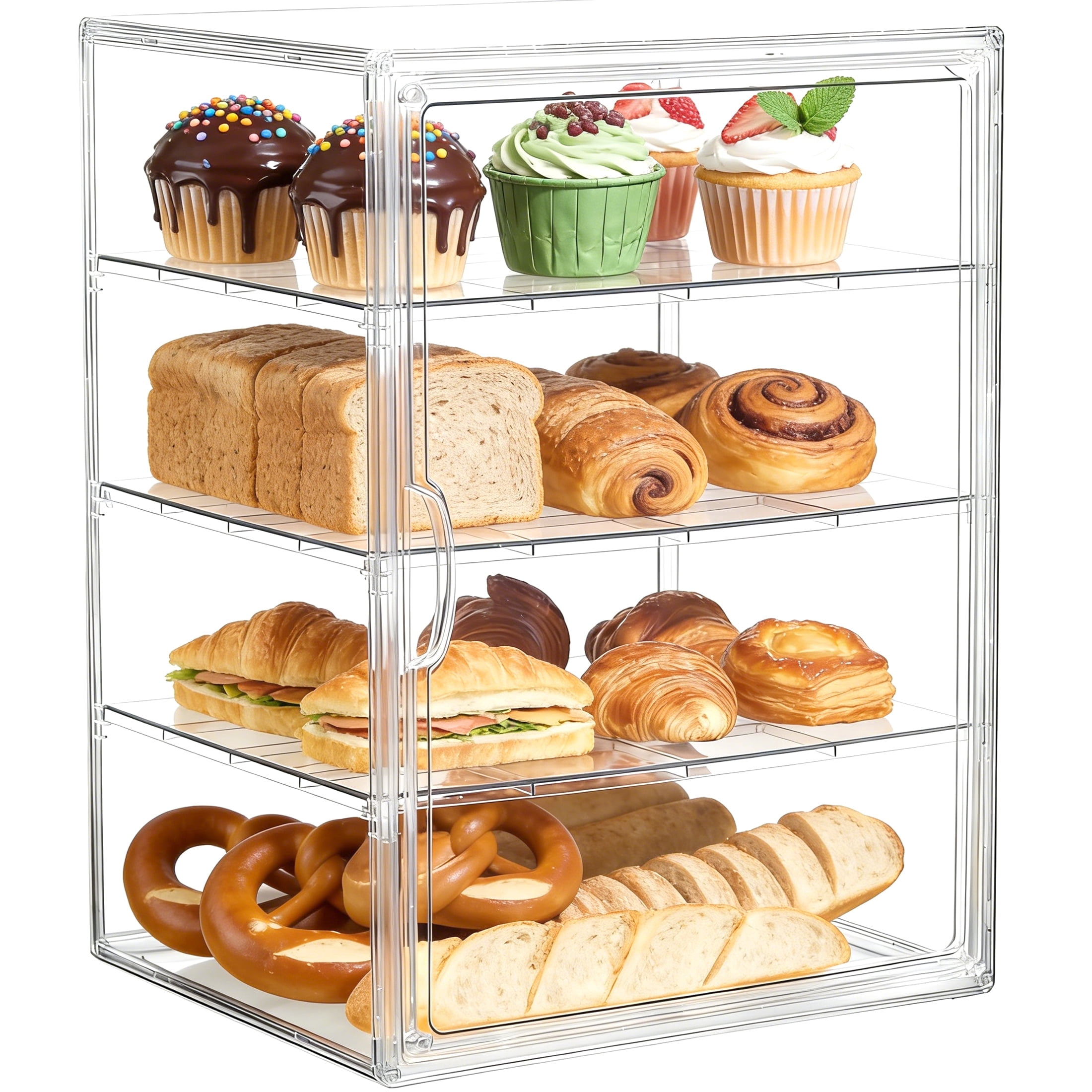 Yalumo Bread Box for Kitchen Countertop, Large 4-Layer Bread Storage ...