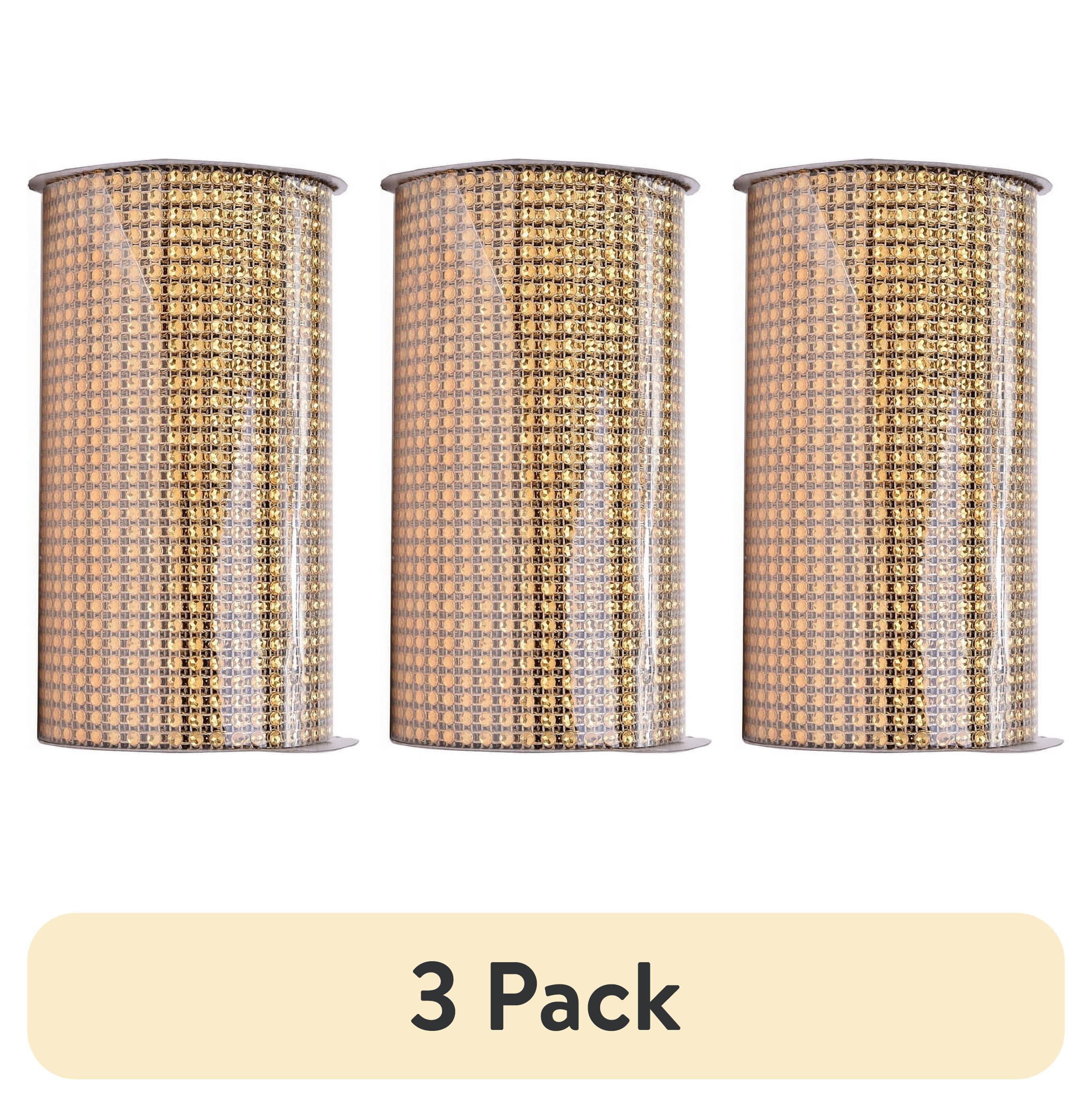 (3 pack) Yama Ribbon, Bling Wrap Ribbon Gold 6inch x 9 feet - Walmart.com