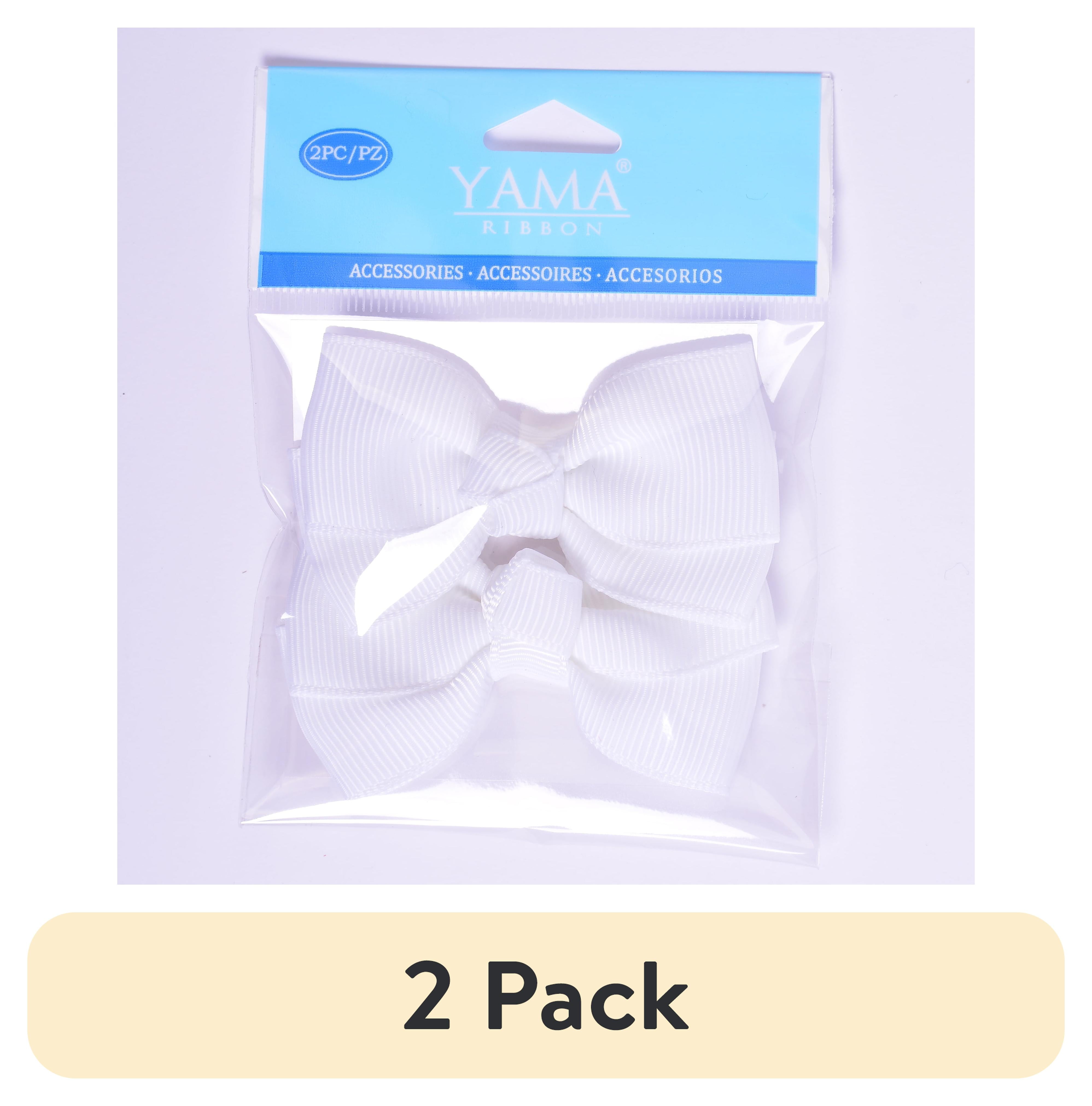 (2 pack) Yama Ribbon WHite Grosgrain Bows, 2 Count - Walmart.com