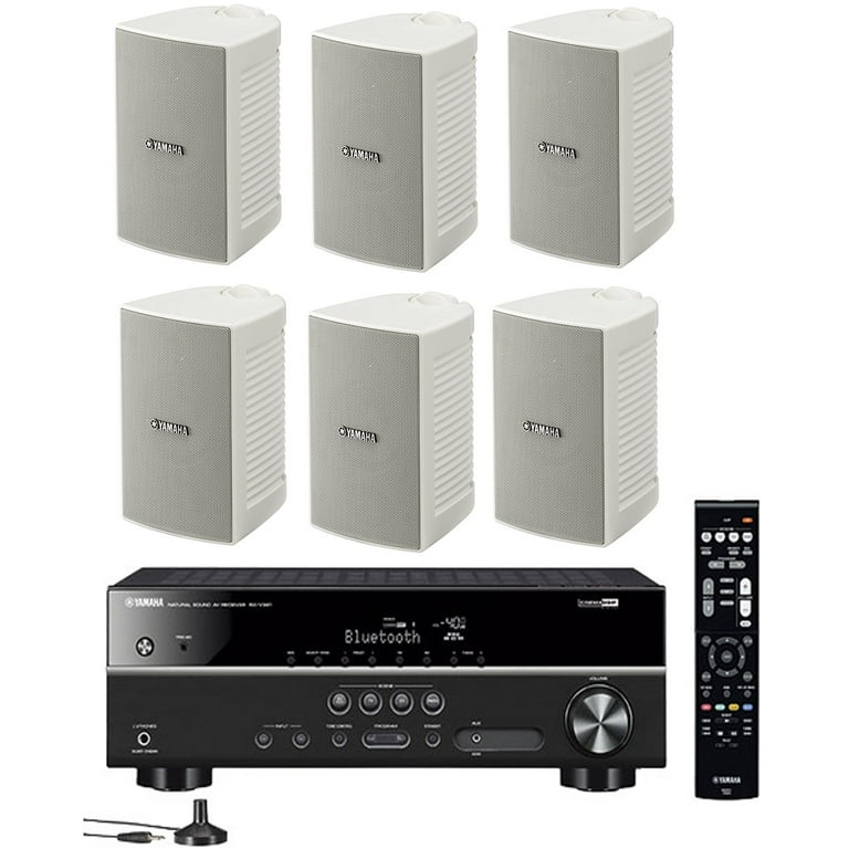 Yamaha 5.1 Channel Wireless Bluetooth 4K A V Home Theater Receiver Yamaha Natural Sound High performance 2 Way Indoor Outdoor Weatherproof Speakers