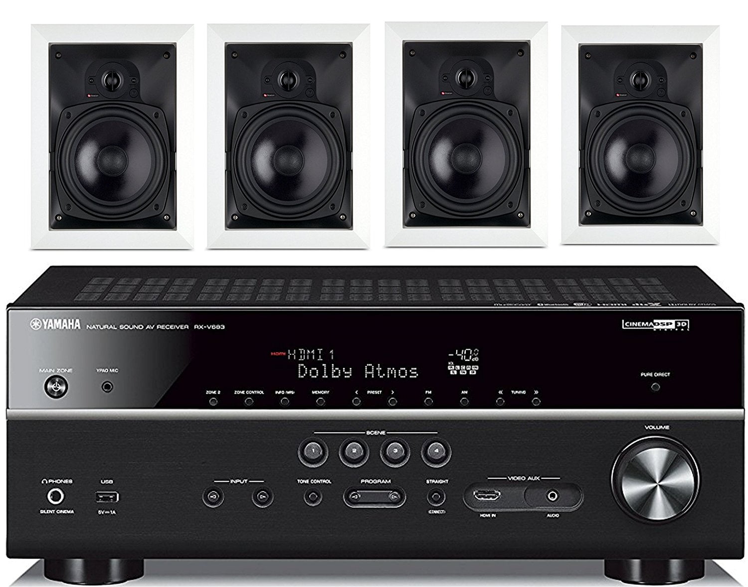 Yamaha 7.2-Channel Wireless Bluetooth 4K Network A/V Wi-Fi Home Theater ...