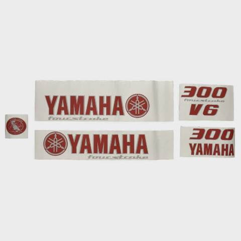 Yamaha Boat Cowling Decals 14.01888 | 300 V6 Red Stickers (Kit ...