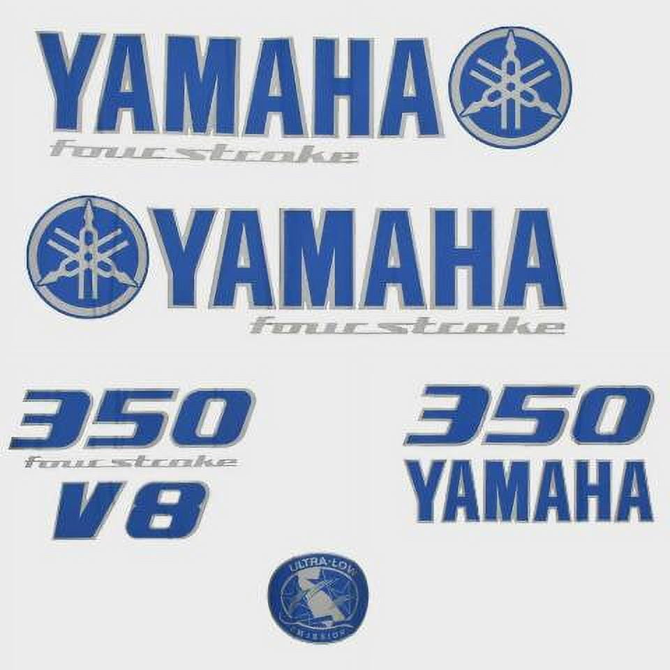 Yamaha Boat Cowling Decals 14.01912 | 350 V8 Blue Stickers (Kit ...
