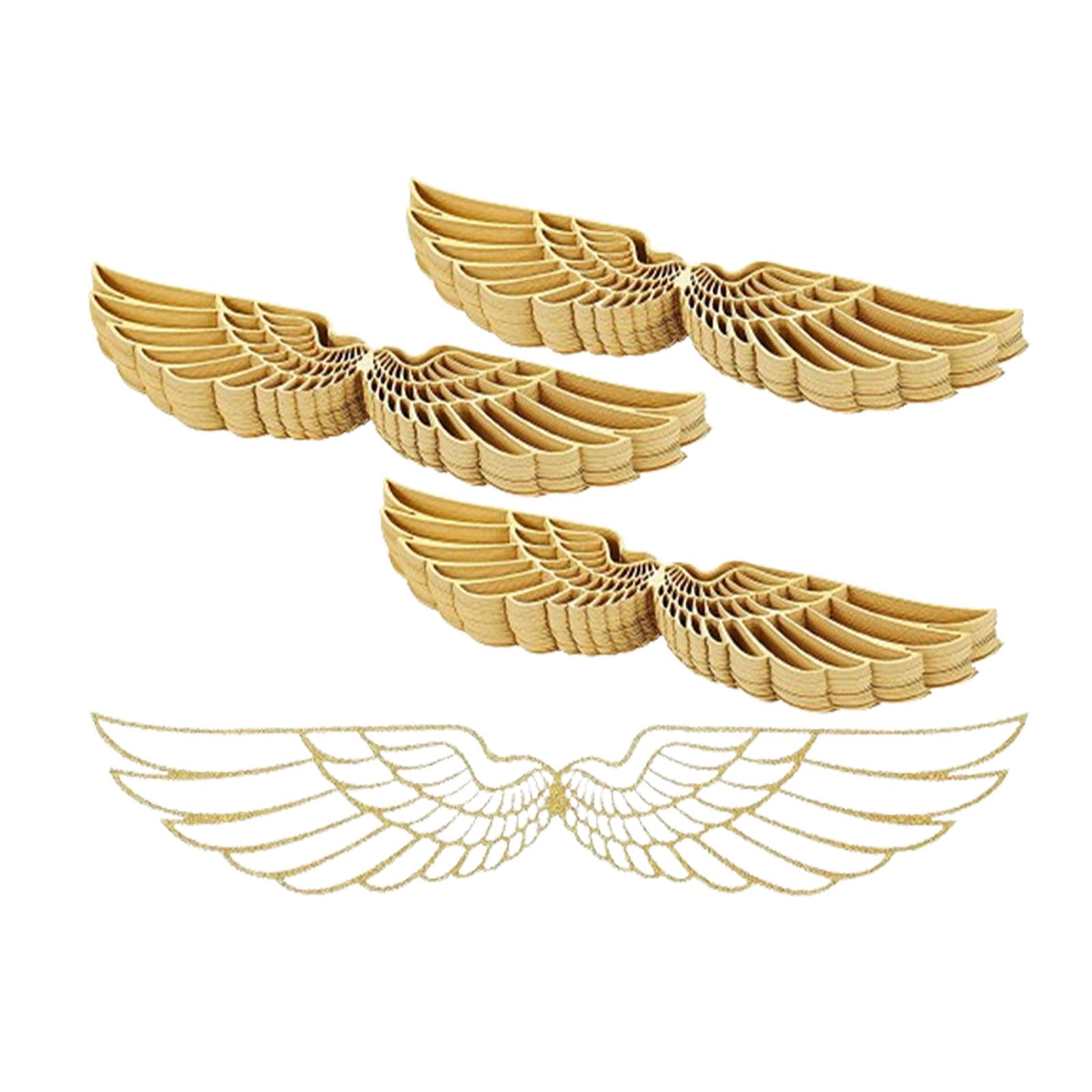 CUTICATE 50 Pieces Glitter Golden Wing Chocolate Decoration Wing Creative Golden Cupcake Toppers ...