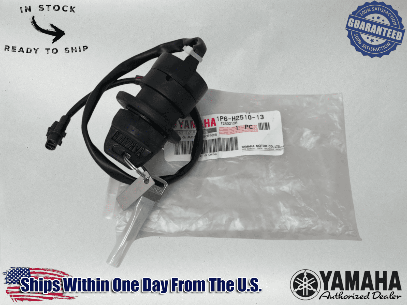 Yamaha Genuine OEM Authentic Ignition Switch 2 Keys 1P6-H2510-13-00 - Walmart.com