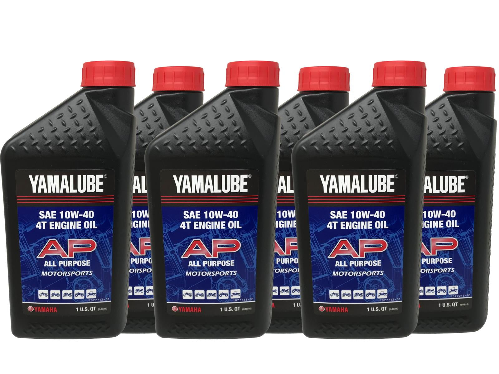 Yamaha Genuine OEM SAE 10W-40 4T Engine Oil LUB-10W40-AP-12 - 6 Pack ...