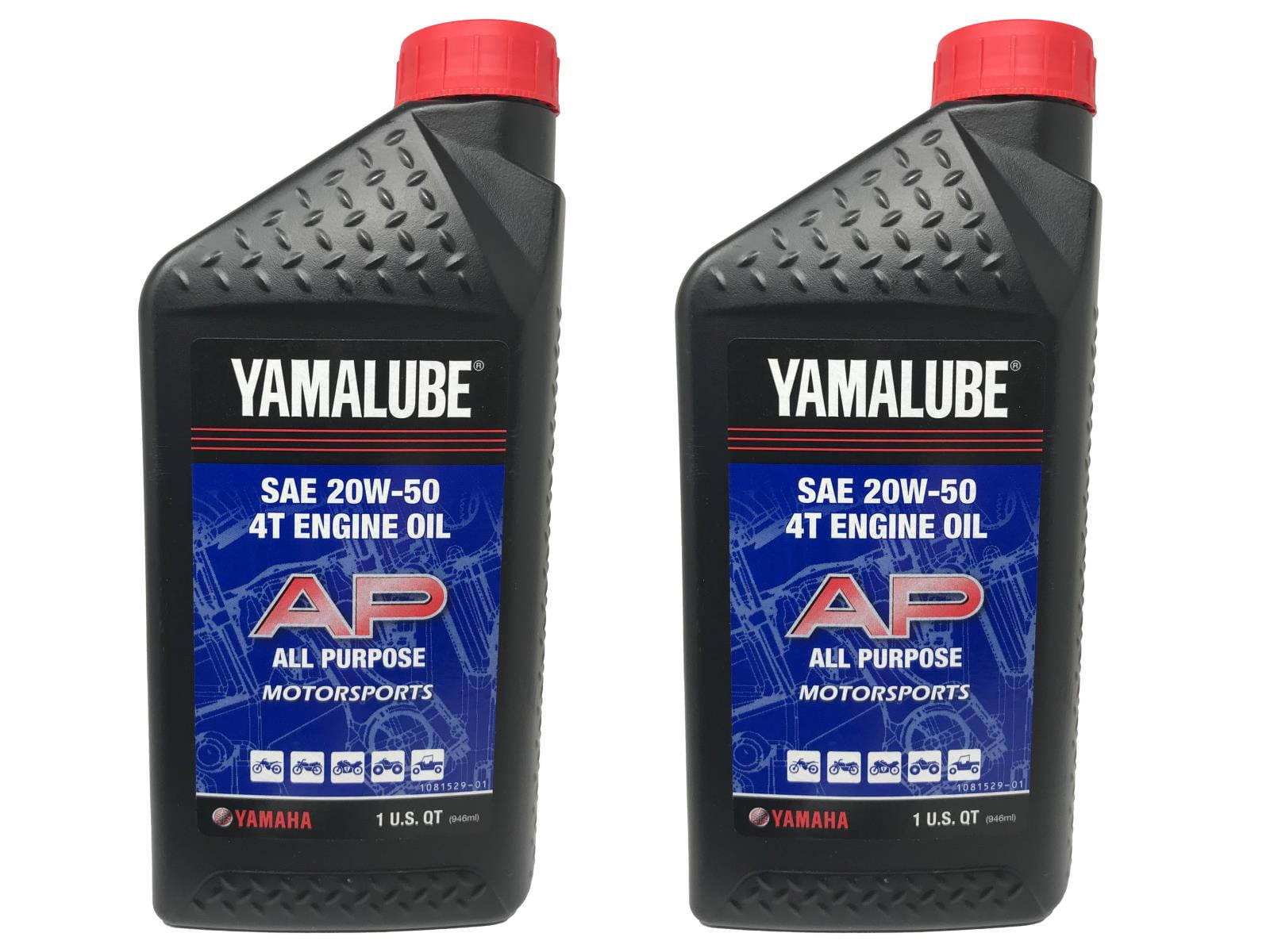 Yamaha Genuine OEM SAE 20W-50 4T Engine Oil LUB-20W50-AP-12 - 2 Pack ...