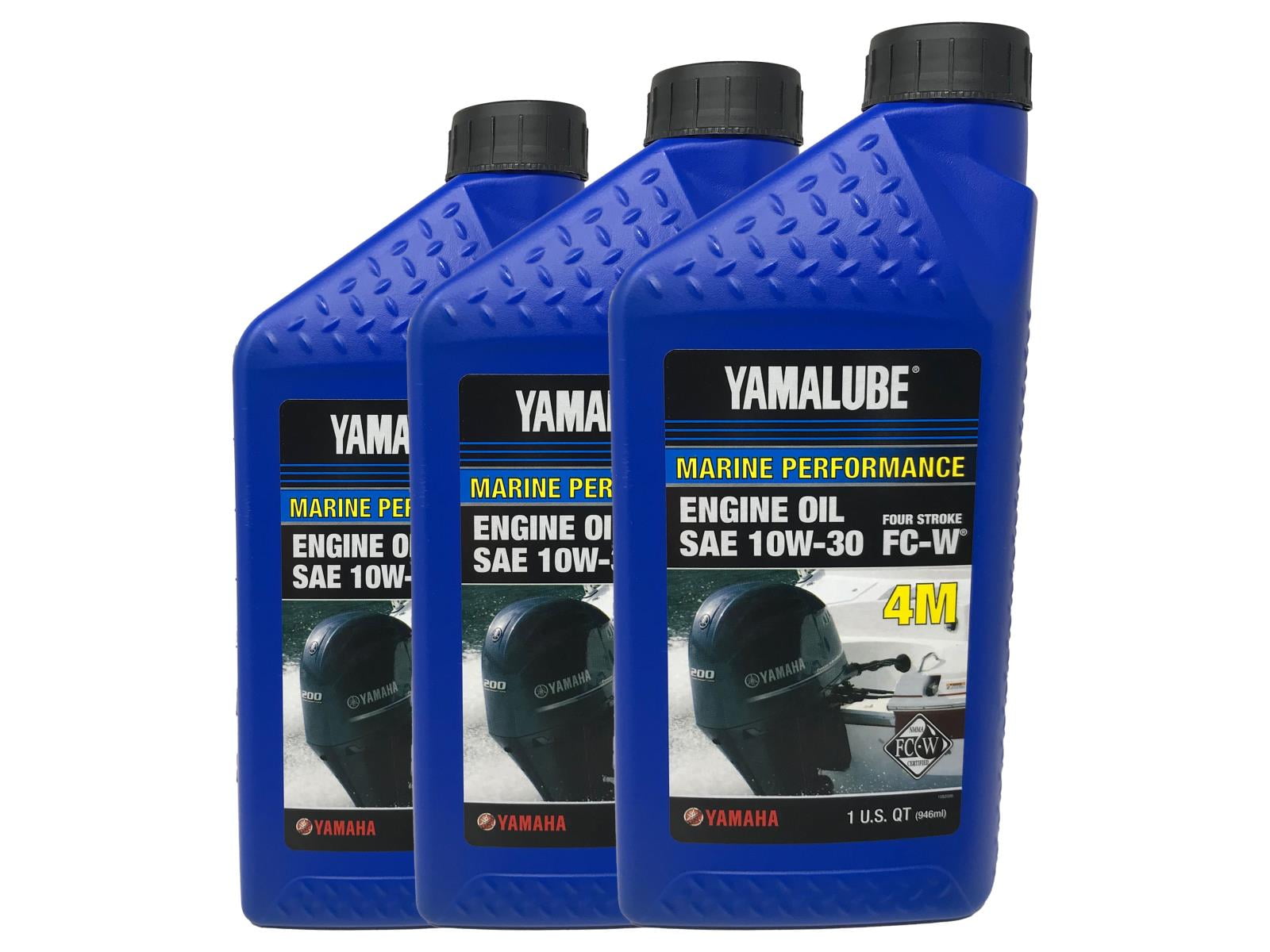Yamaha Genuine OEM Yamalube Marine 10W30 Engine Oil LUB-10W30-FC-12 - 3 ...