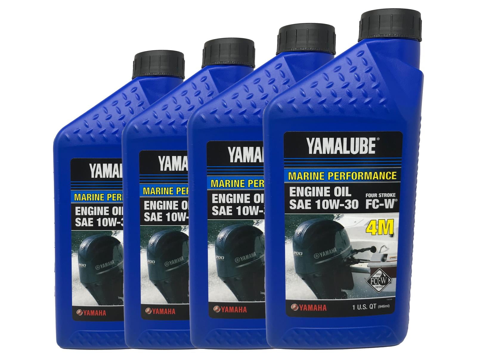 Yamaha Genuine OEM Yamalube Marine 10W30 Engine Oil LUB-10W30-FC-12 - 4 ...