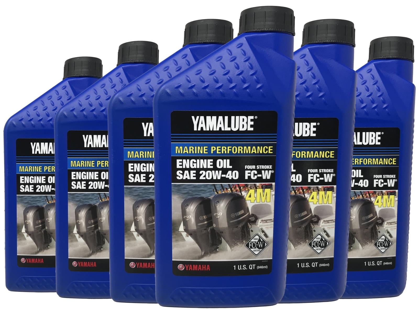 Yamaha Genuine OEM Yamalube Marine 20W-40 Oil LUB-20w40-FC-12 - Pack of ...