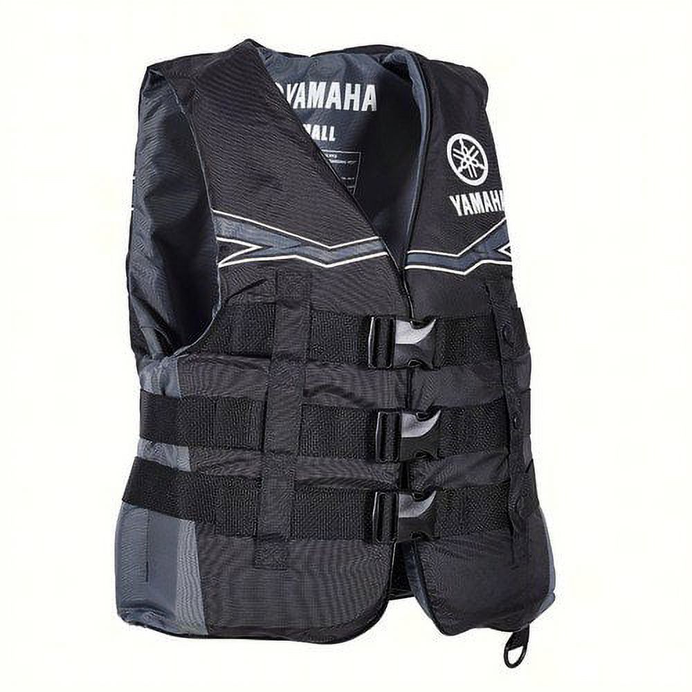 Yamaha MAR-21V3B-BK-LG PFD Life Jacket Vest, Nylon Value Black Large; MAR21V3BBKLG - Walmart.com