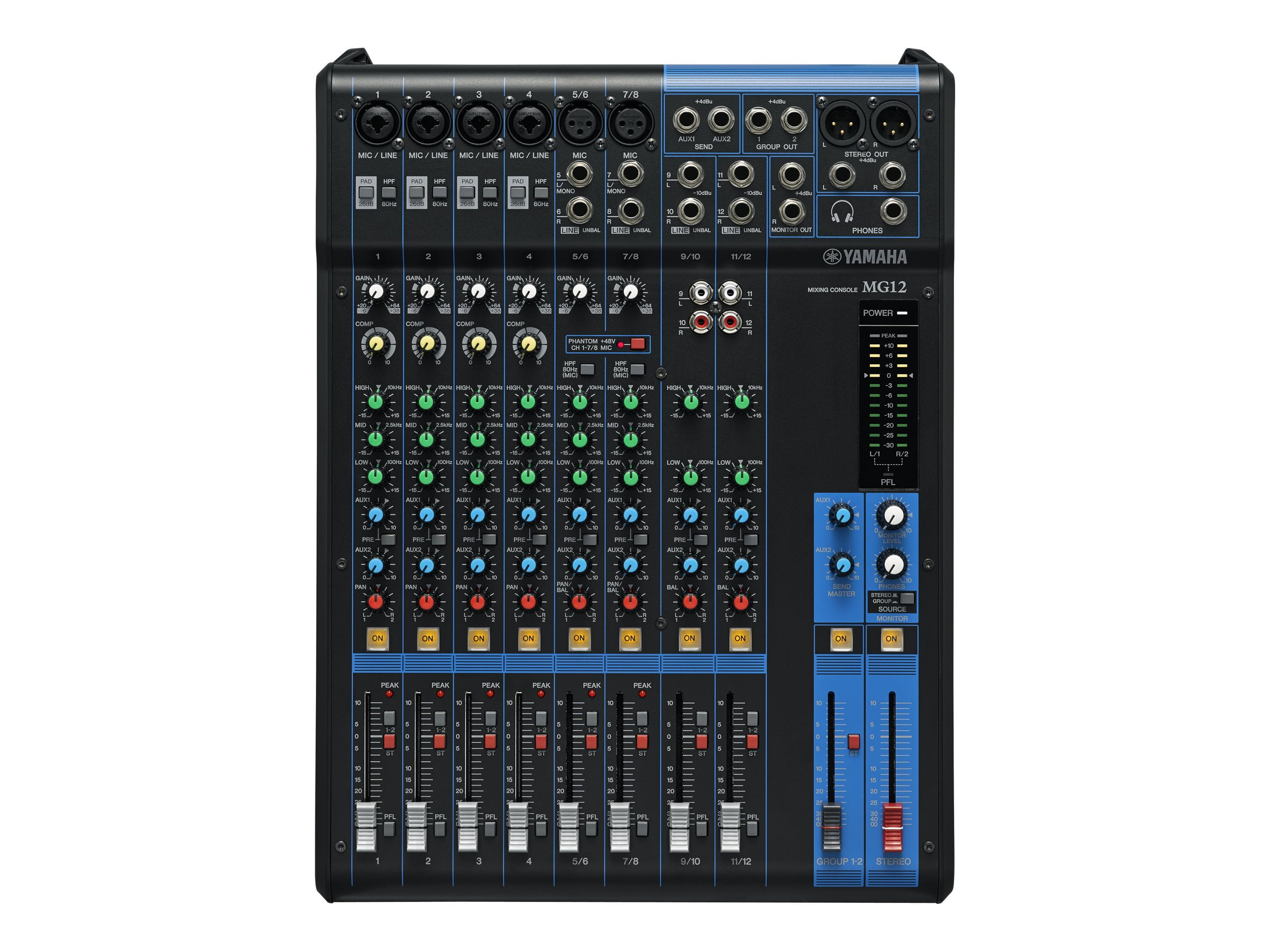 Yamaha MG12 - Analog mixer - 12-channel - rack-mountable - Walmart.com