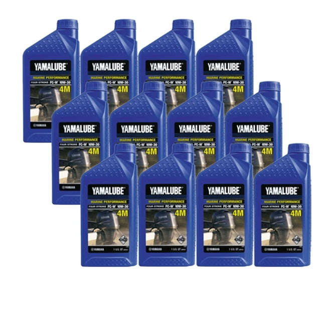 Yamaha Marine OEM 4-Stroke Outboard Engine Oil, FC-W 10W-30, 1qt QTY 12 ...