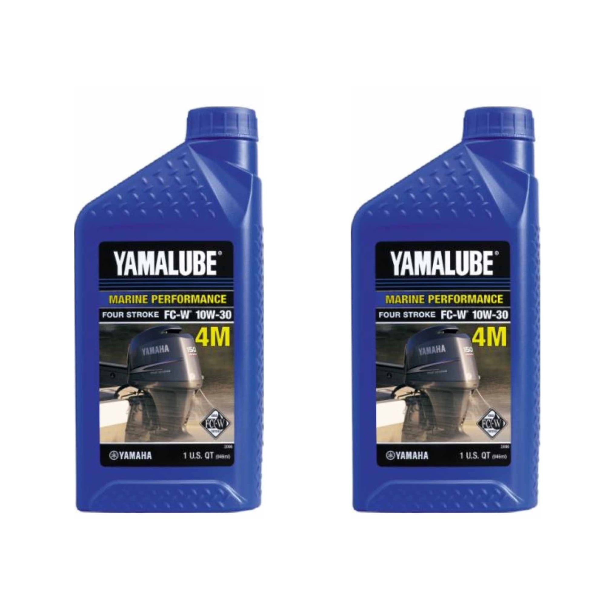 Yamaha Marine New OEM FC-W 10W-30 4-Stroke Engine Oil 1qt QTY 2, LUB ...