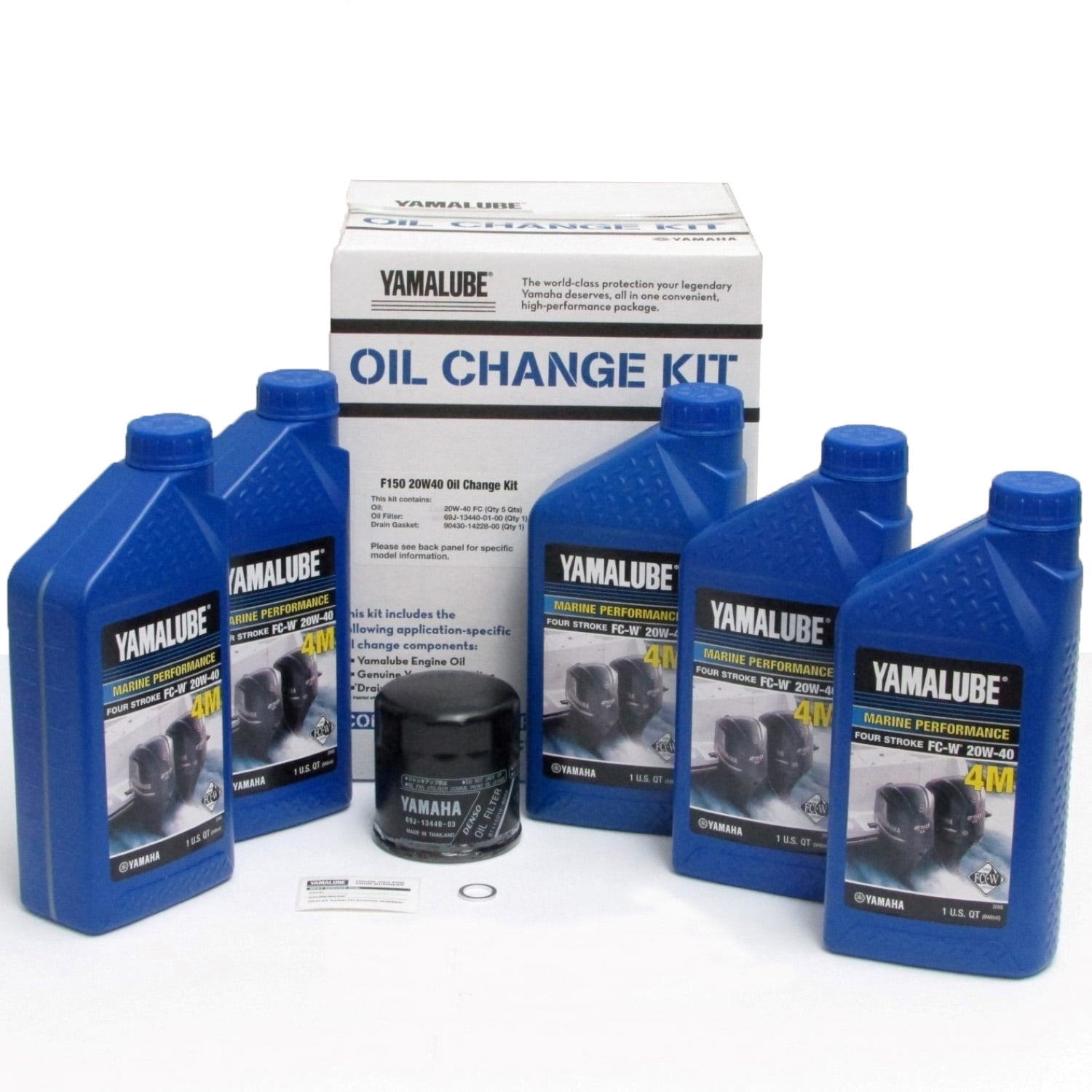 Yamaha New OEM F150 20W40 Oil Change Kit, Yamalube, LUB-MRNMR-KT-20 ...