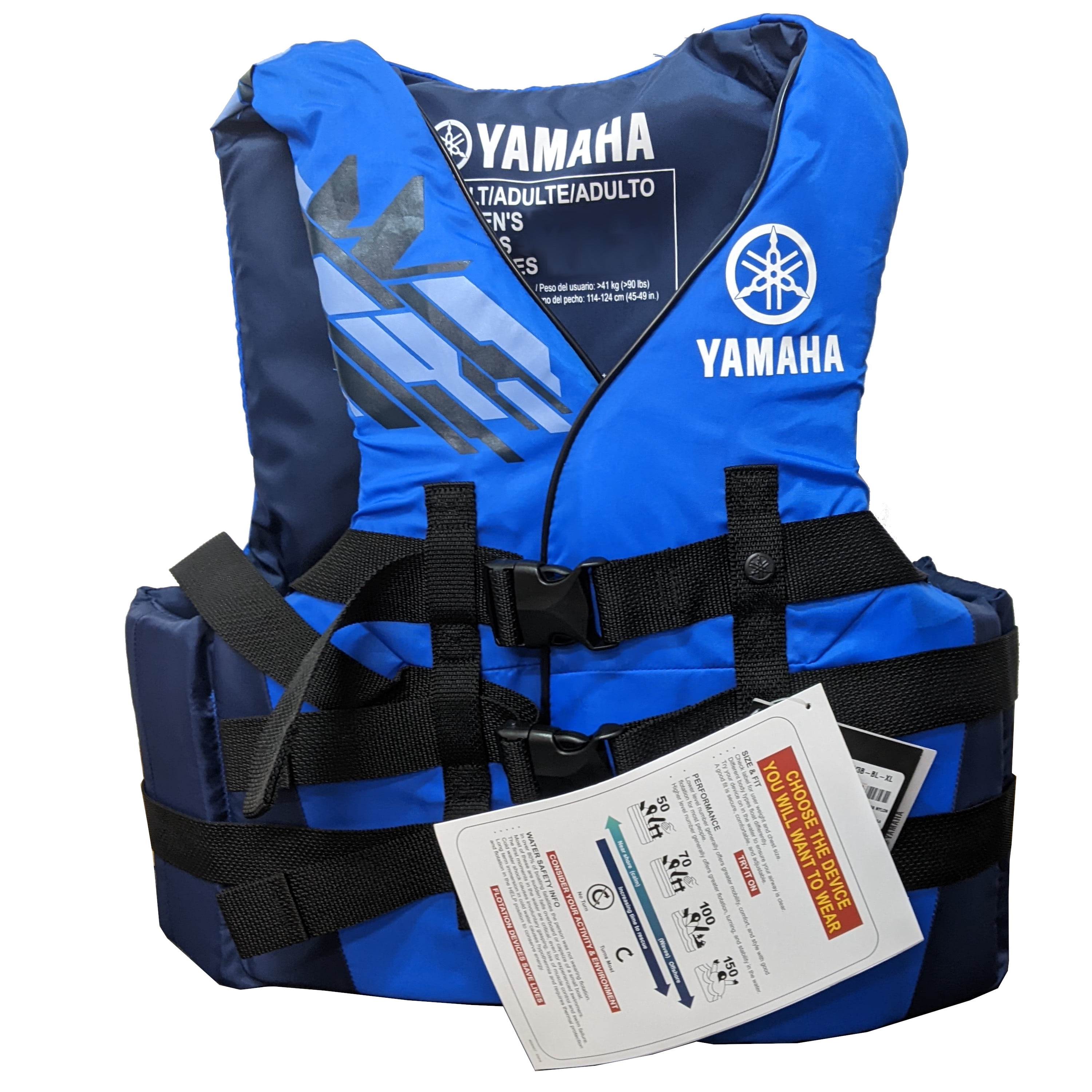 Yamaha New OEM, Men's Small Nylon Branded Life Vest PFD, MAR-23V3B-BL ...
