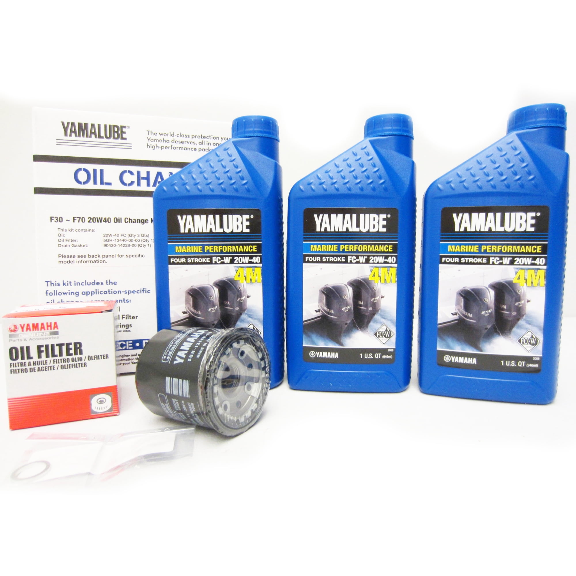 Yamaha New OEM Yamalube 20W40 Oil Change Kit, LUB-MRNSM-KT-20 - Walmart.com