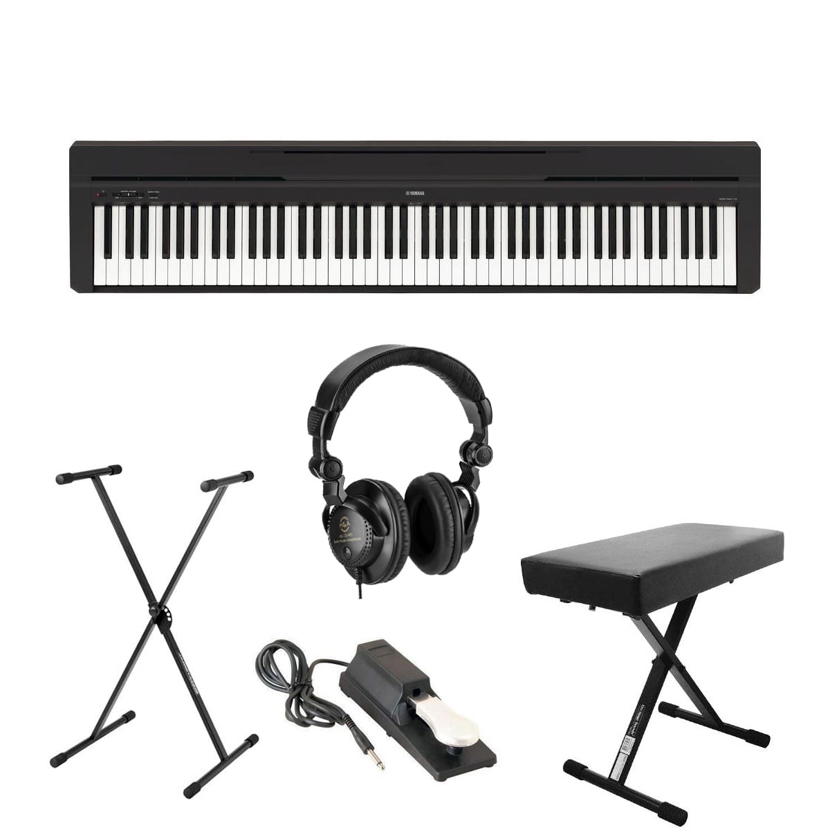 Yamaha P-45 Compact 88-Key Portable Digital Piano + Keyboard Stand ...