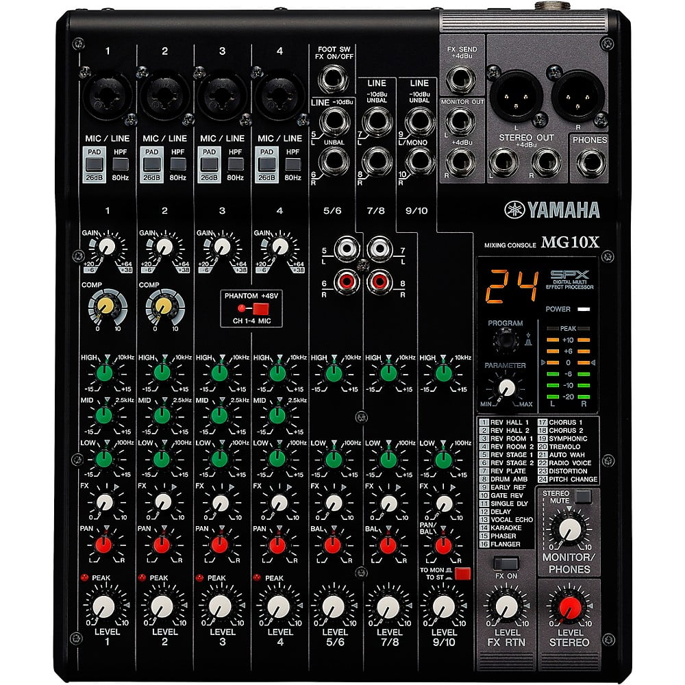 Yamaha Pro Audio MG10XCV - 10-Input Music Microphone Stereo Mixer with ...