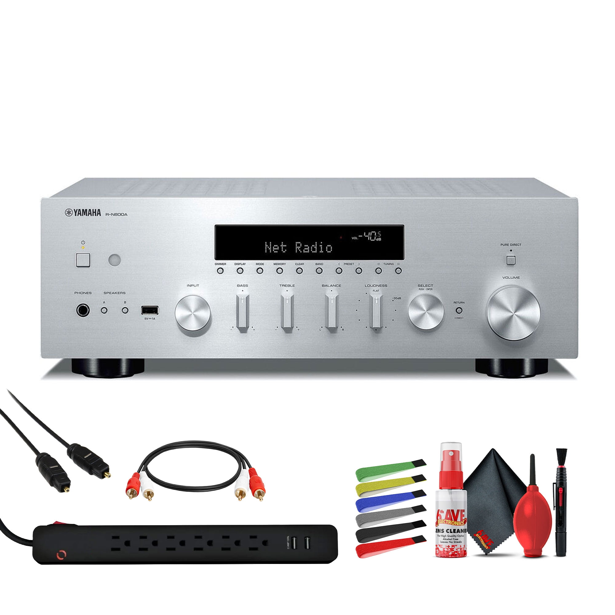 Yamaha R-N600A 2.1-Channel Network A/V Receiver with Streaming, Phono ...