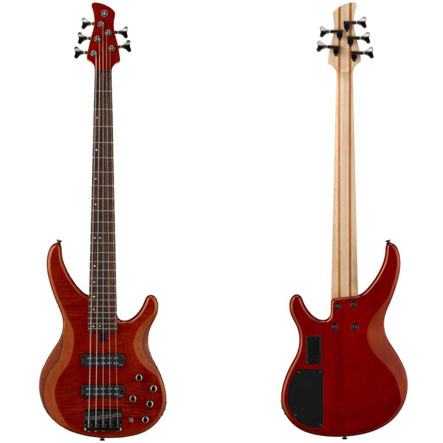 Yamaha TRBX605FM 5-String Bass Guitar with Flame Maple Top - Caramel ...