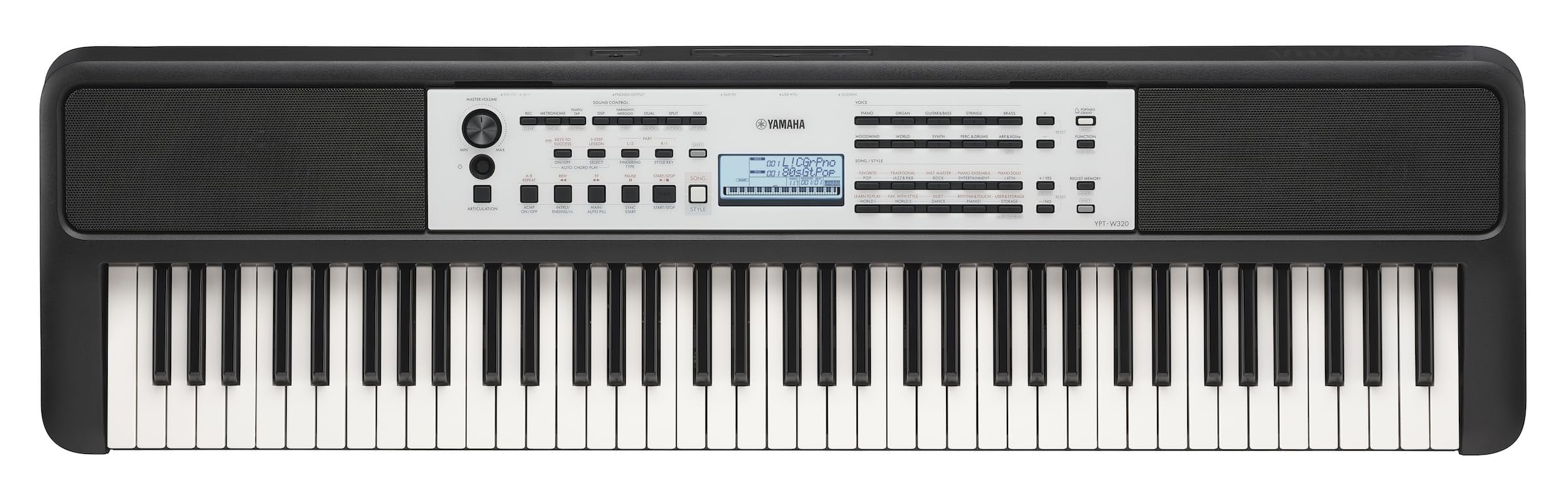 Yamaha YPT-W320 76 Touch Sensitive Key Portable Keyboard for Beginners ...