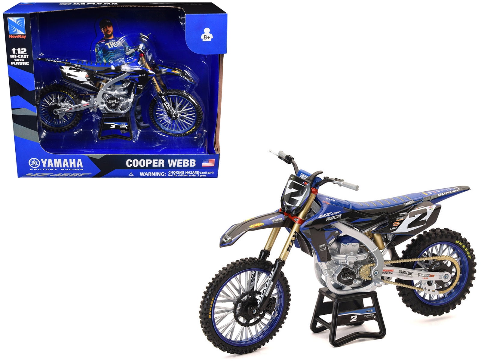 Yamaha YZ450F Motorcycle #2 Cooper Webb "Yamaha Factory Racing" 1/12 ...