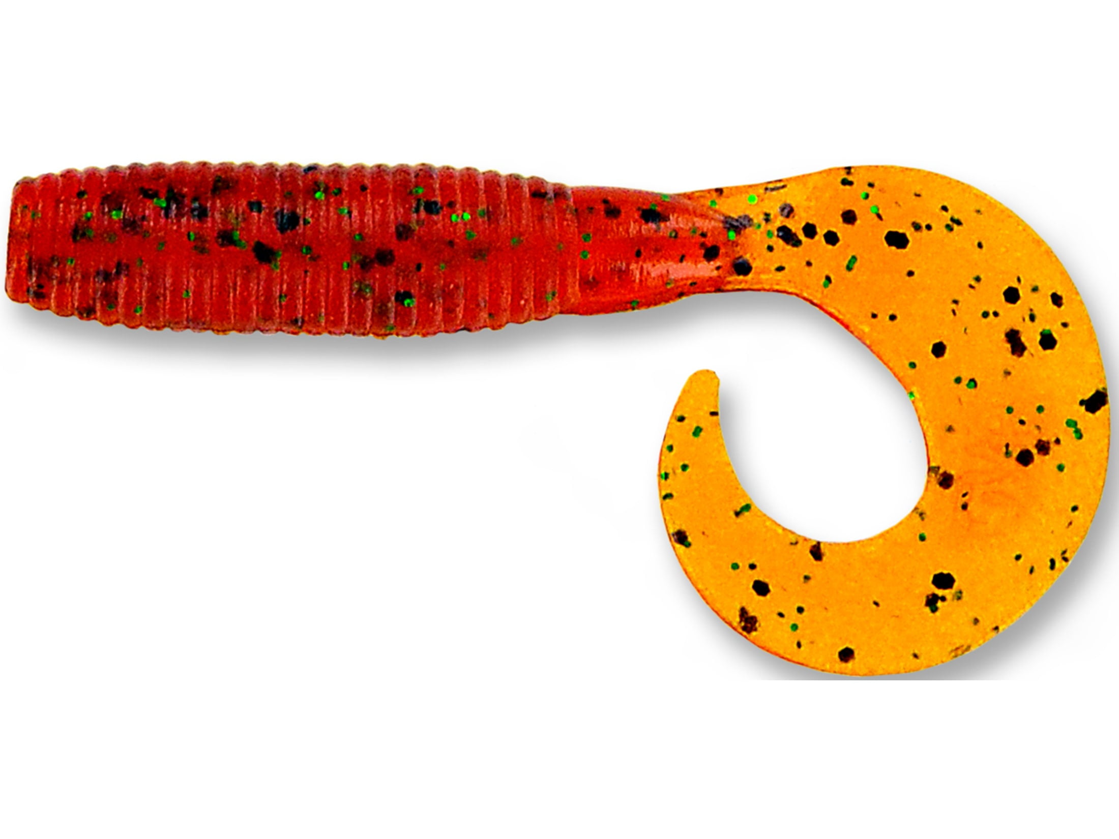 Yamamoto 4'' Single Tail Grub Pumpkin W/Blk & Grn - Walmart.com