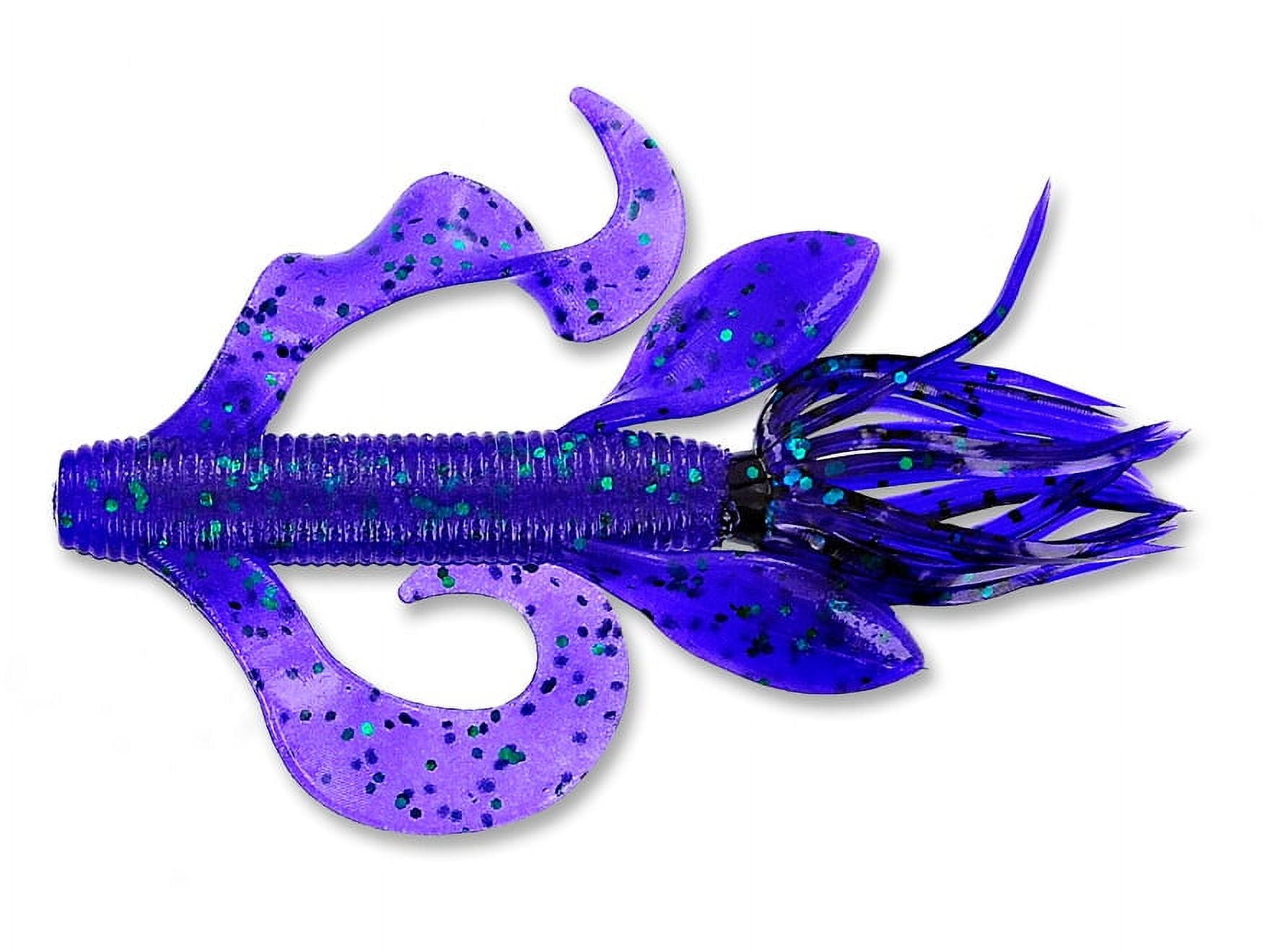 Yamamoto 5-07-213 Kreature 4" 7pk Junebug Purple with Emerald Flake ...