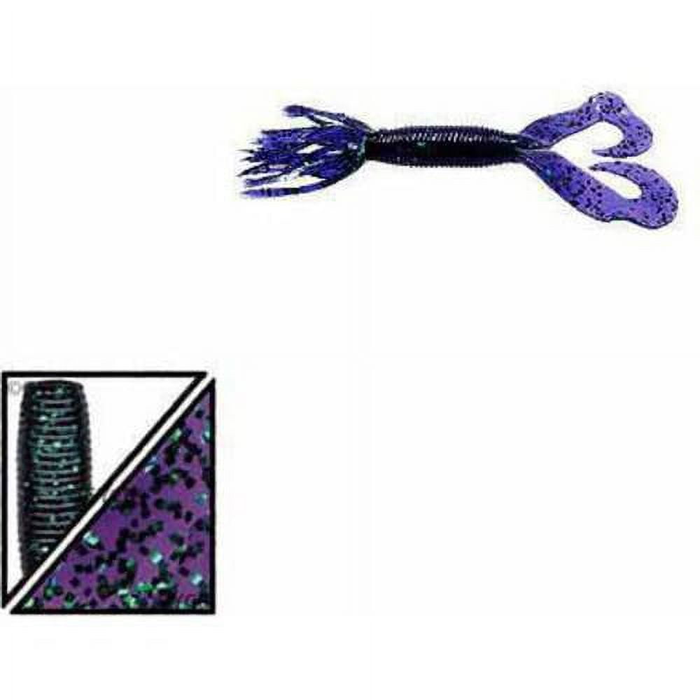Yamamoto 5" Double Tail Hula Grub Purple W/Emerald Flk - Walmart.com